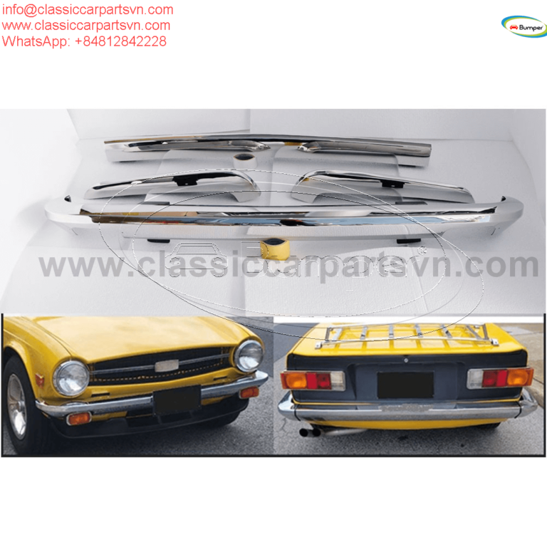 Triumph TR6 (1974-1976) bumpers without license plate shield new